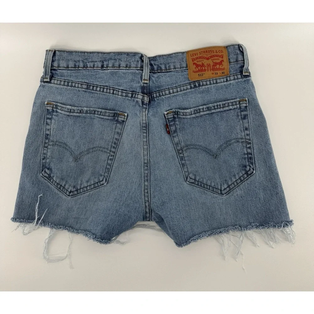 Levi's | Shorts | Levis 52 Womens High Rise Cut Off Blue Denim Shorts ...